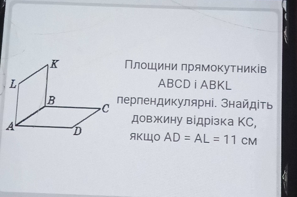 Площини прямокутників ABCD i ABKL | StudyX