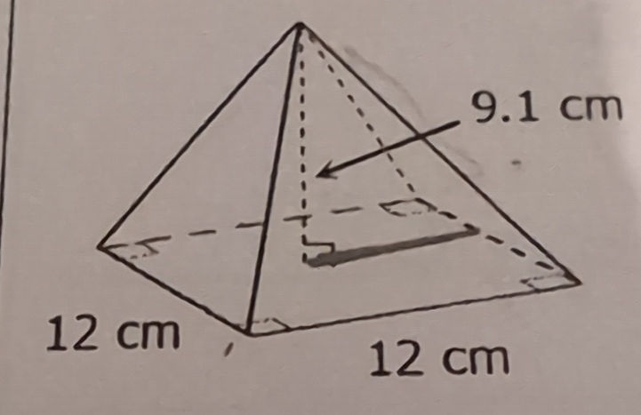 The image shows a square pyramid with a base | StudyX