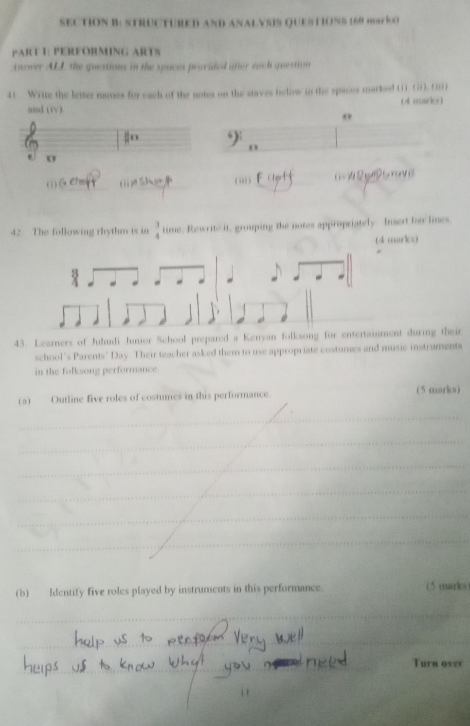 41. Write the letter names for each of the | StudyX