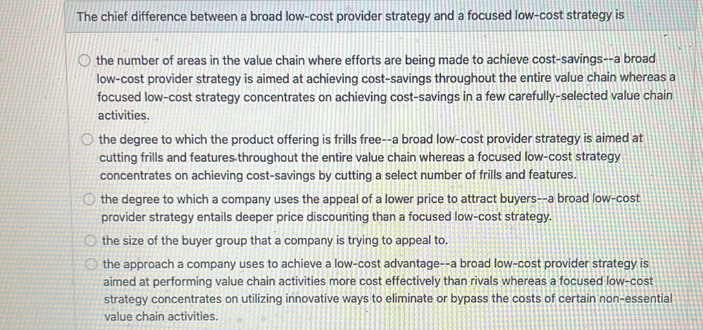 The chief difference between a broad | StudyX