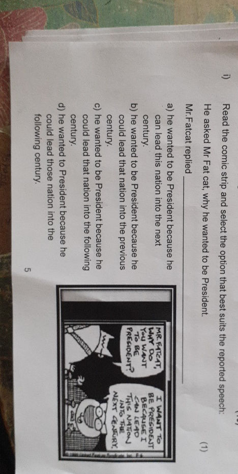 Read the comic strip and select the option | StudyX