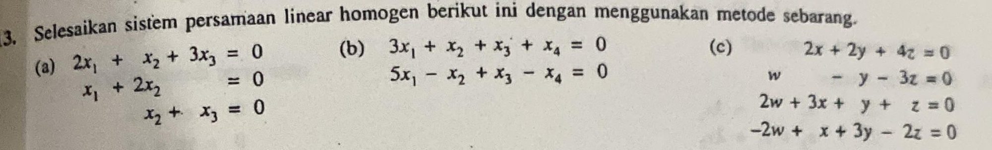 13. Selesaikan sistem persamaan linear | StudyX