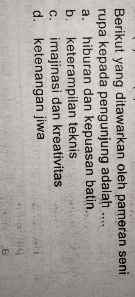 Berikut yang ditawarkan oleh pameran seni | StudyX