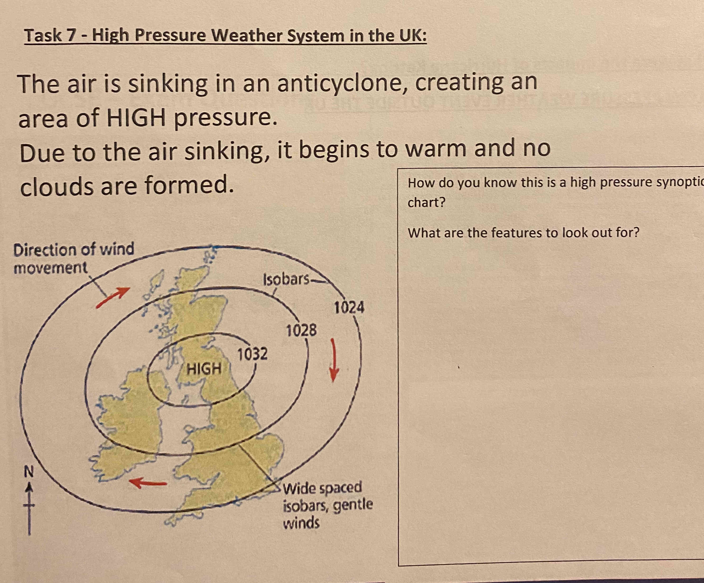 Task 7 - High Pressure Weather System in the | StudyX