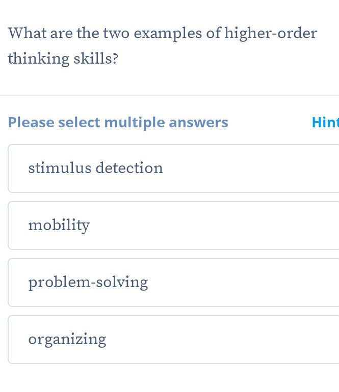 What are the two examples of higher-order | StudyX