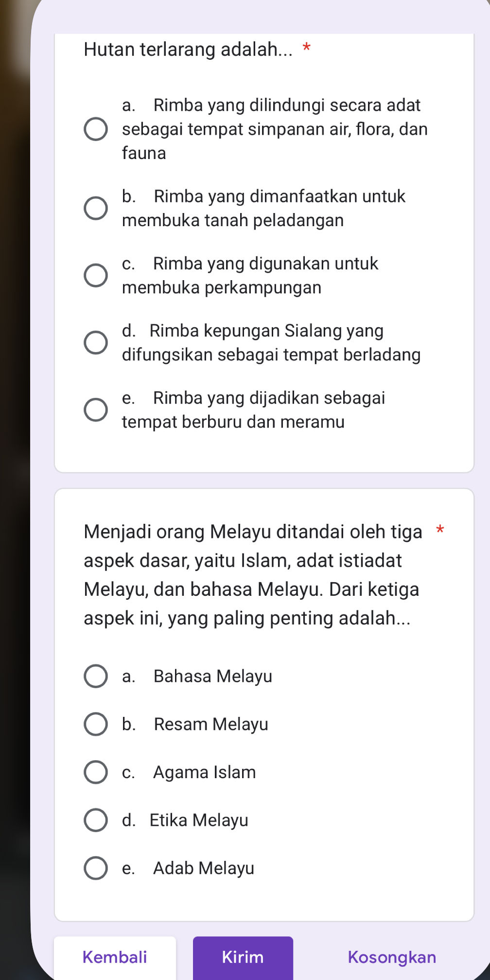 Hutan terlarang adalah... * a. Rimba yang | StudyX