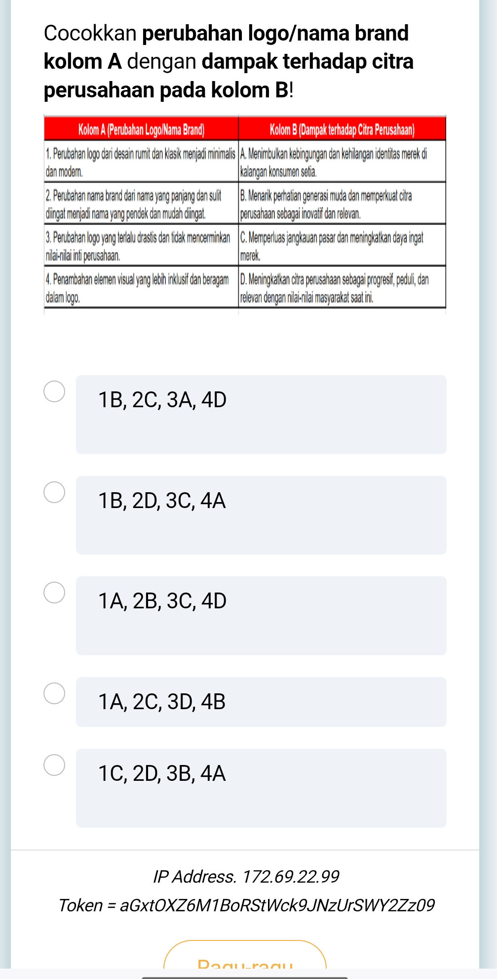 Cocokkan perubahan logo/nama brand kolom A | StudyX