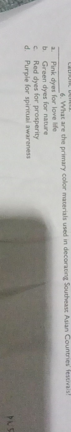 6. What are the primary color materials used | StudyX