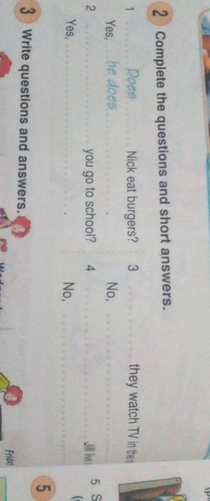 2 Complete the questions and short answers. | StudyX