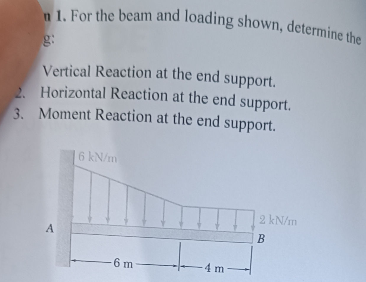 1. For the beam and loading shown, determine | StudyX