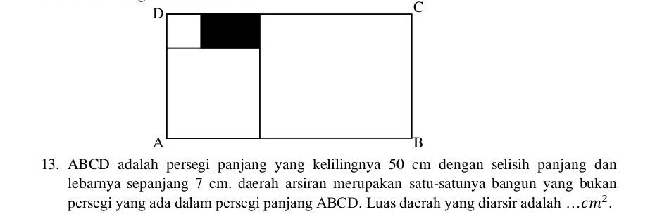 13. ABCD adalah persegi panjang yang | StudyX