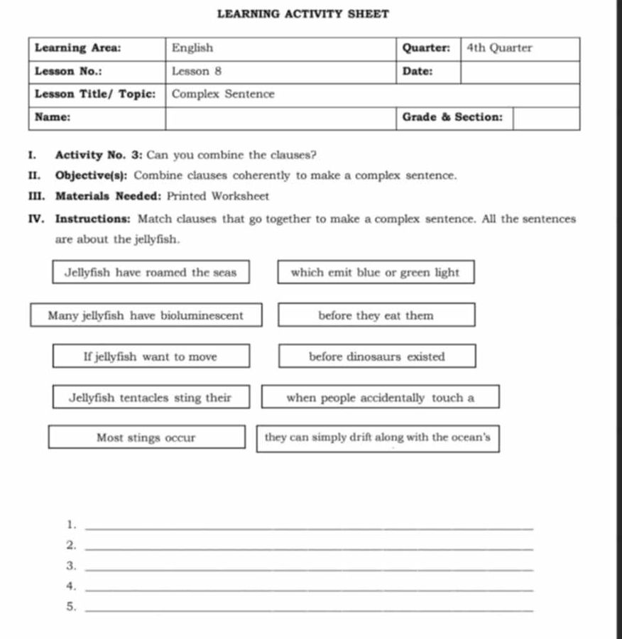 I. Activity No. 3: Can you combine the | StudyX