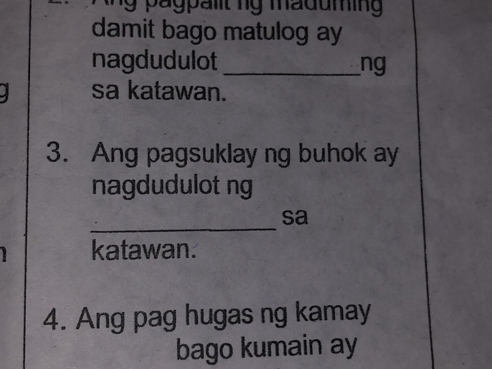 3. Ang pagsuklay ng buhok ay nagdudulot ng | StudyX