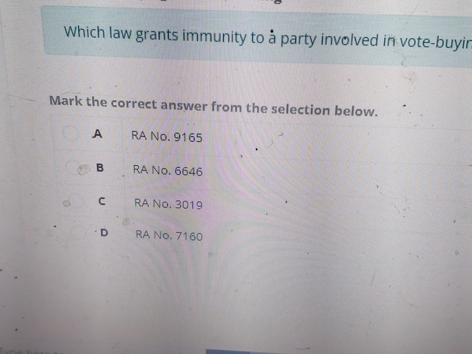 Which law grants immunity to a party | StudyX