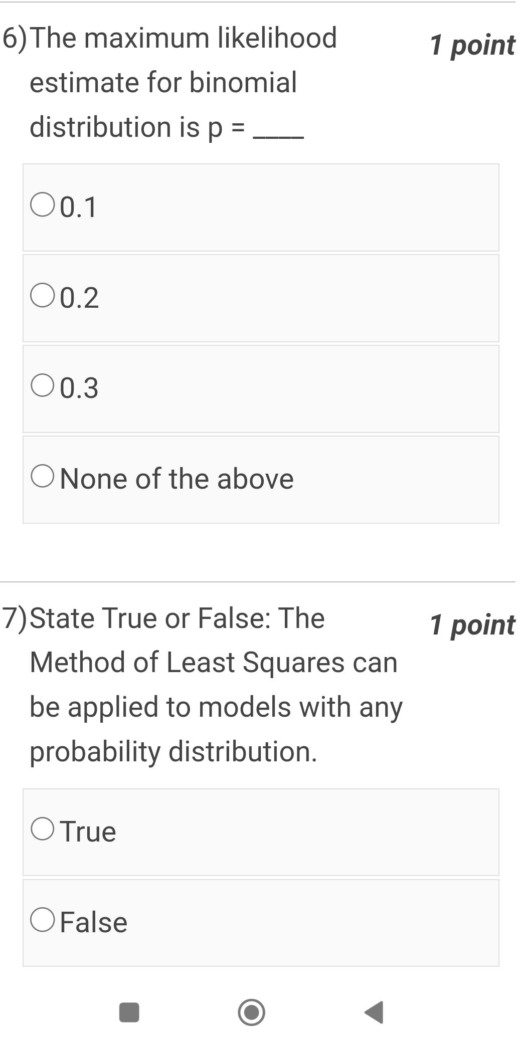 6) The maximum likelihood estimate for | StudyX