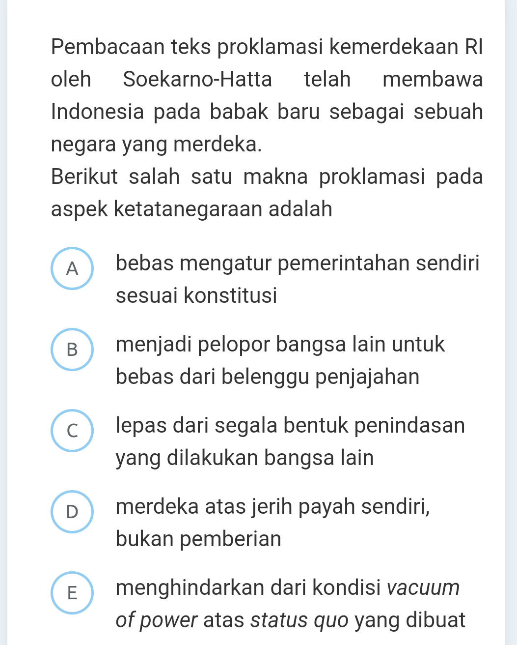 Pembacaan teks proklamasi kemerdekaan RI | StudyX