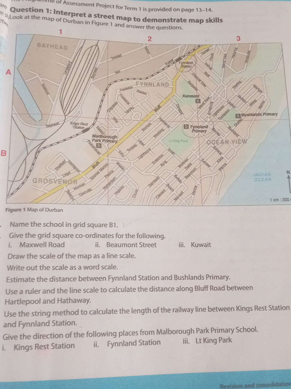 Question 1: Interpret a street map to | StudyX