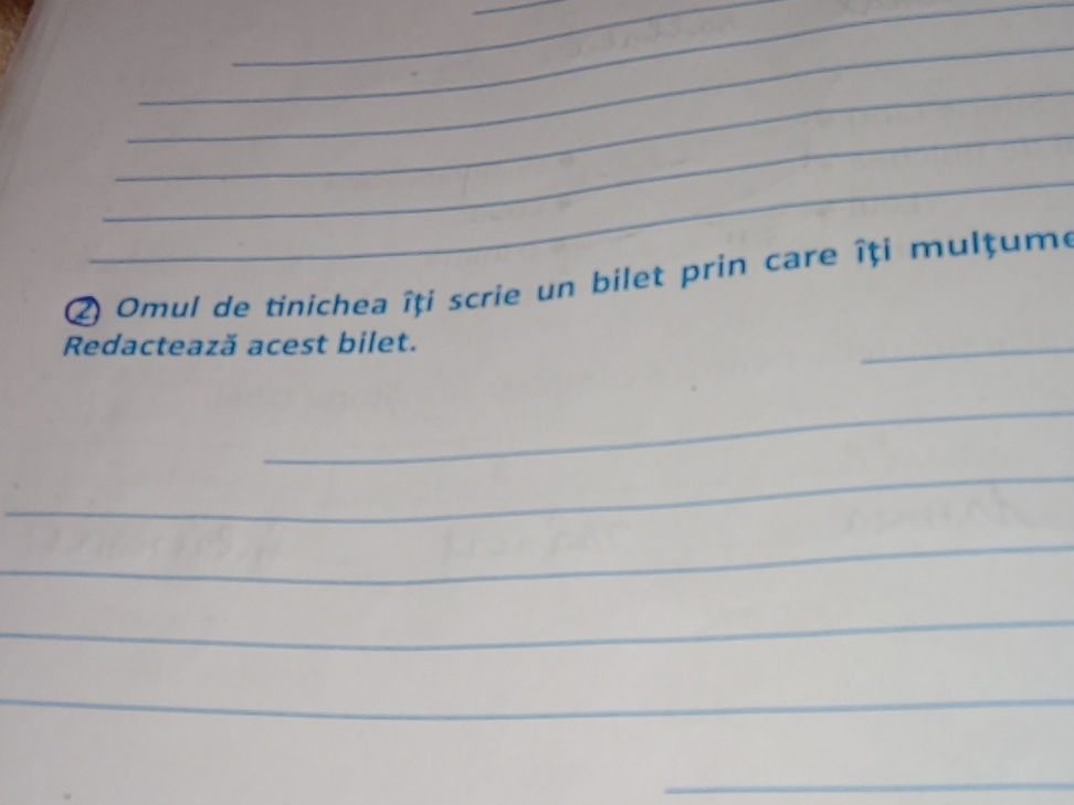 Omul de tinichea îți scrie un bilet prin | StudyX