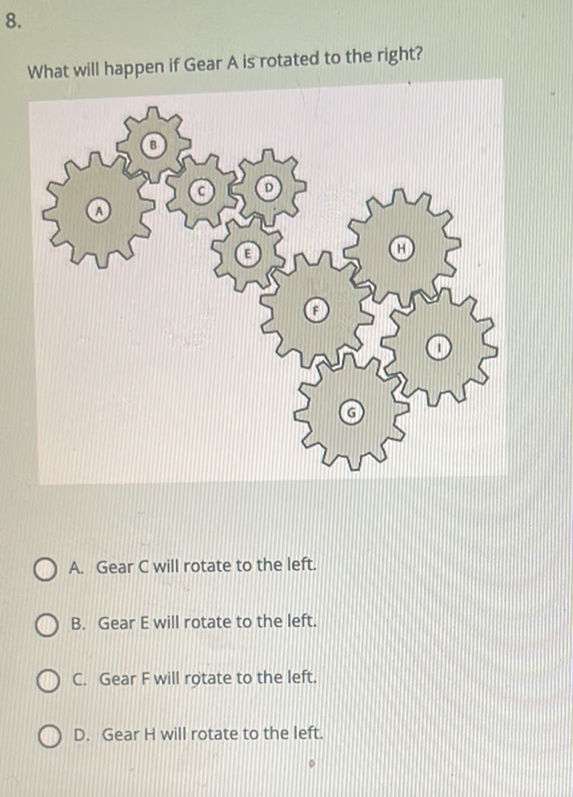 What will happen if Gear A is rotated to the | StudyX