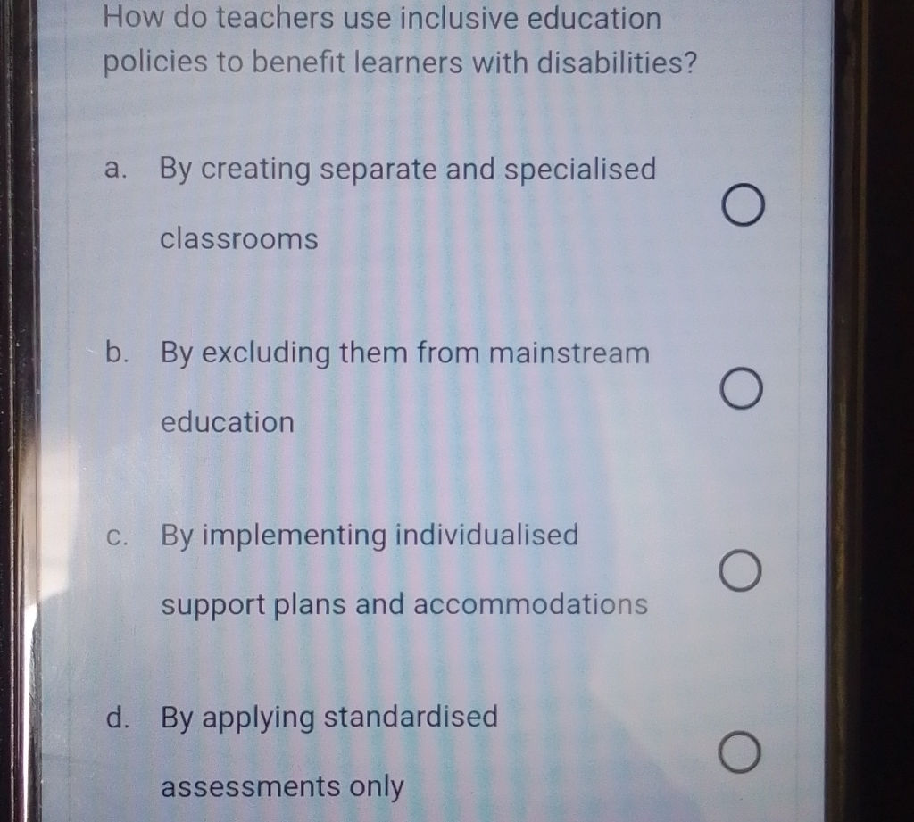 How do teachers use inclusive education | StudyX