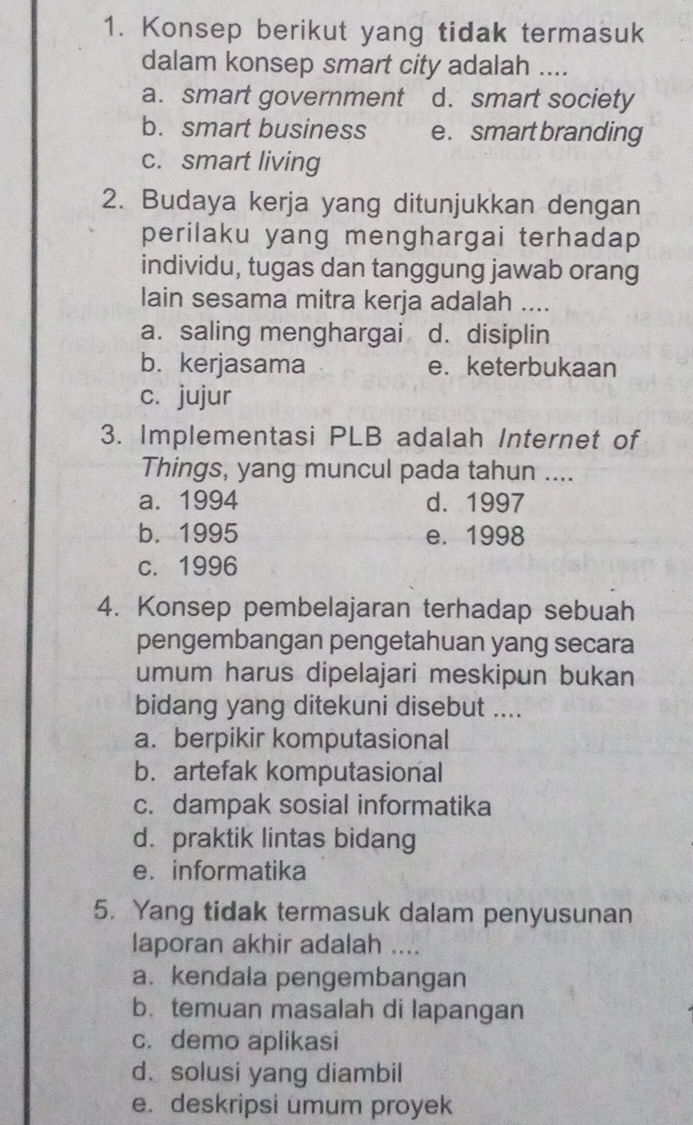 1. Konsep berikut yang tidak termasuk dalam | StudyX
