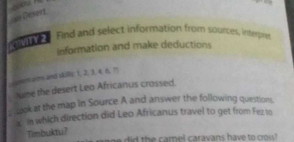 Name the desert Leo Africanus crossed. Look | StudyX