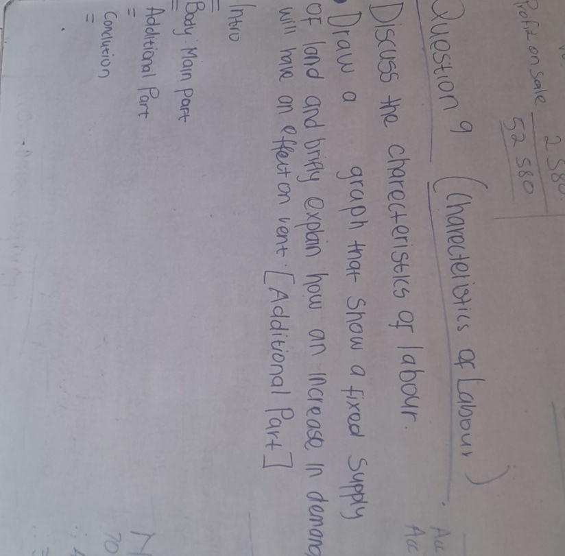 Question 9 (Characteristics of Labour) | StudyX