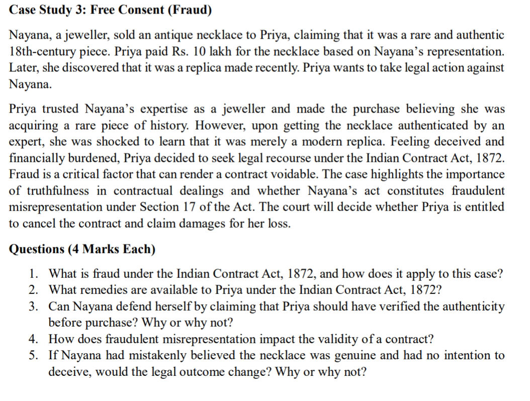 1. What is fraud under the Indian Contract | StudyX