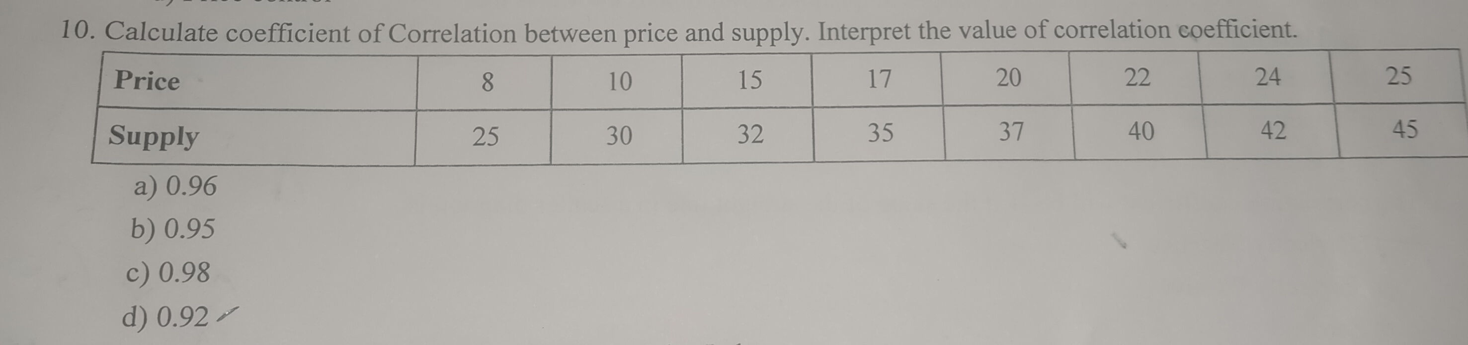 10. Calculate coefficient of Correlation | StudyX