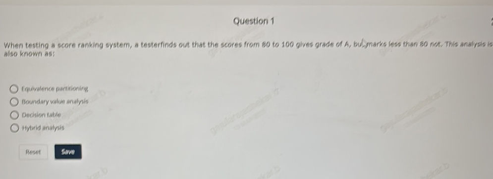 When testing a score ranking system, a | StudyX