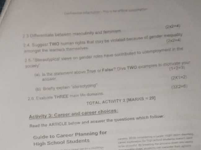 2.3 Differentiate between masculinity and | StudyX