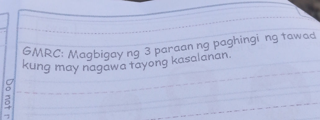 GMRC: Magbigay ng 3 paraan ng paghingi ng | StudyX