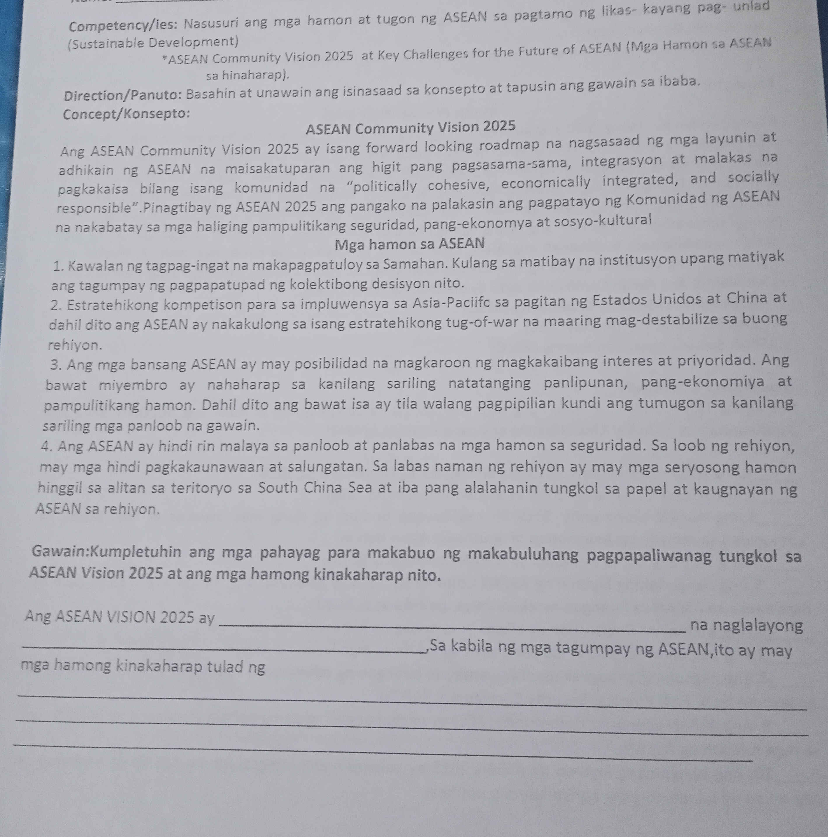 Gawain: Kumpletuhin ang mga pahayag para | StudyX