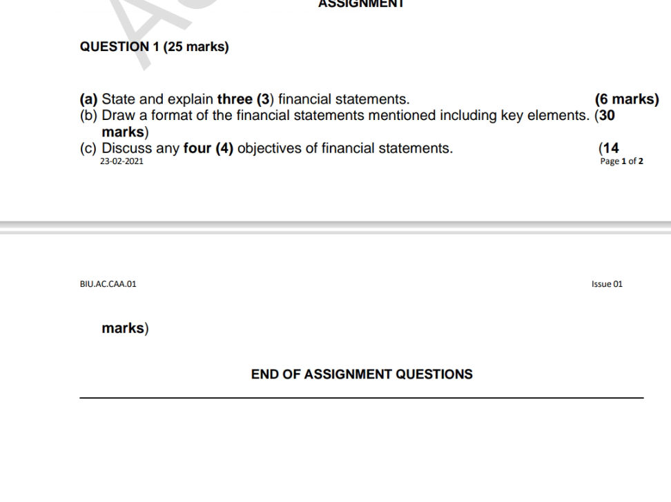 QUESTION 1 (25 marks) (a) State and explain | StudyX