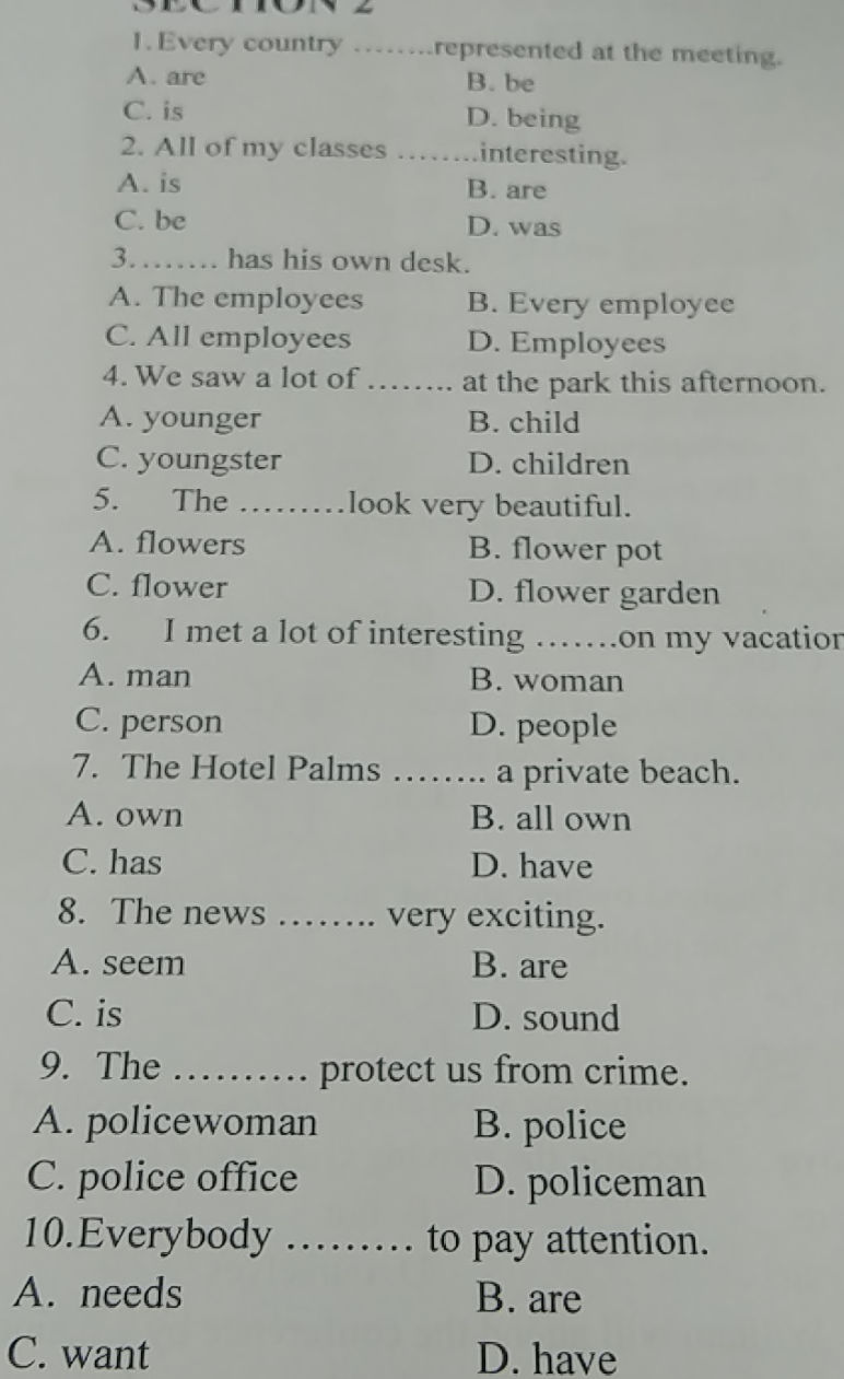 1. Every country ........represented at the | StudyX