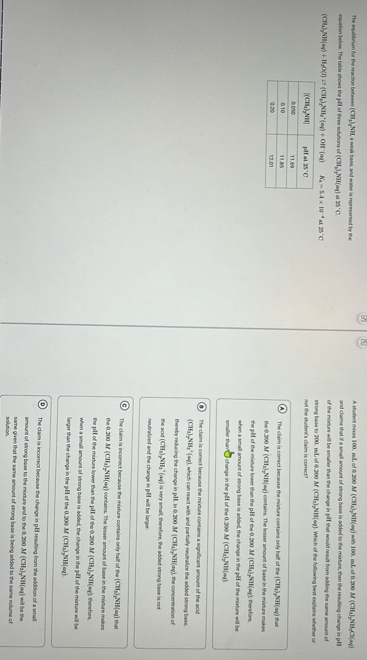 The equilibrium for the reaction between | StudyX