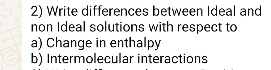2) Write differences between Ideal and non | StudyX
