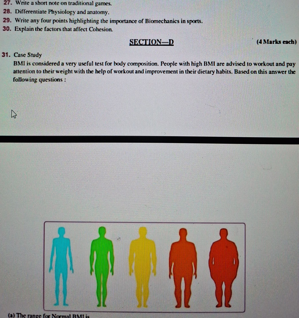 31. Case Study BMI is considered a very | StudyX
