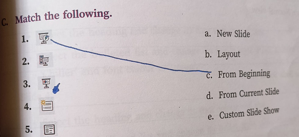 C. Match the following. 1. a. New Slide 2. | StudyX