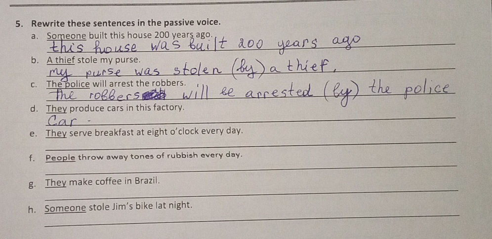 5. Rewrite these sentences in the passive | StudyX