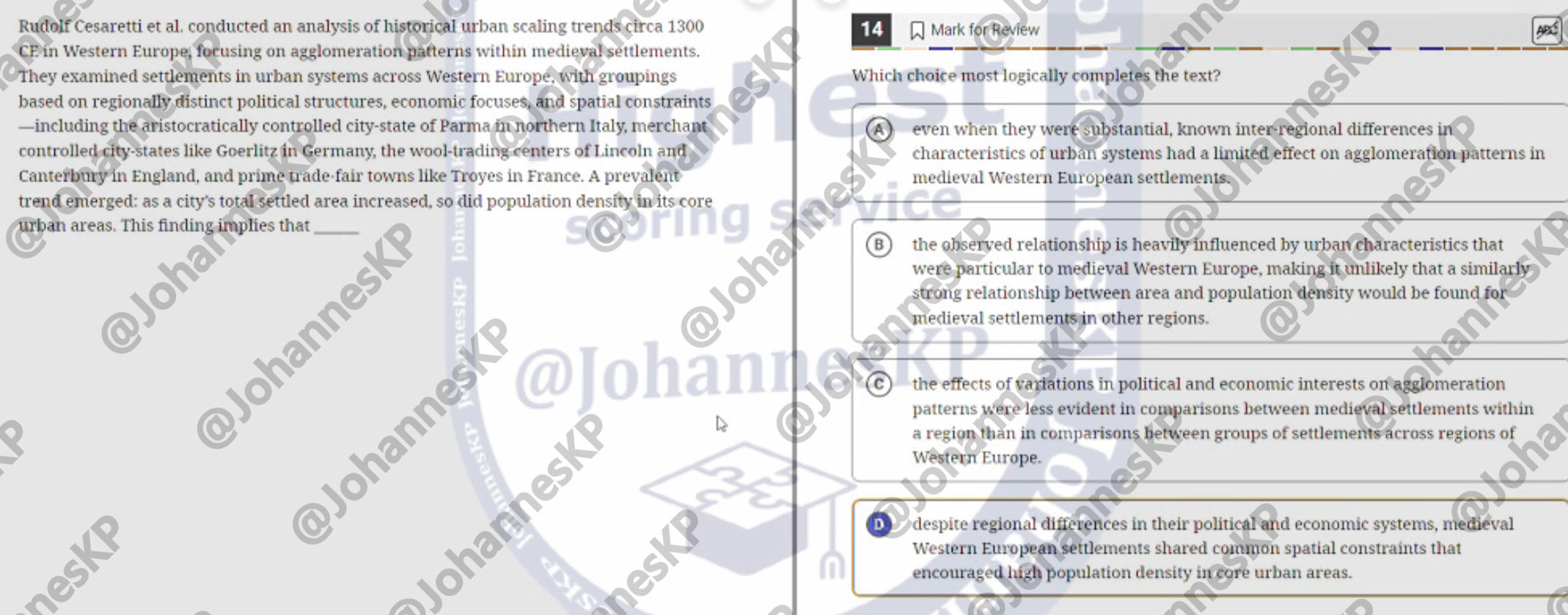 Which choice most logically completes the | StudyX