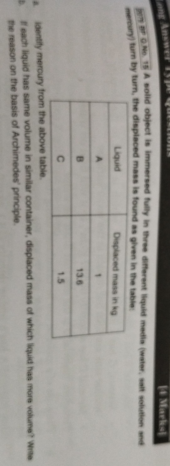 A solid object is immersed fully in three | StudyX
