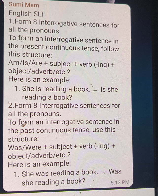 1. Form 8 Interrogative sentences for all | StudyX