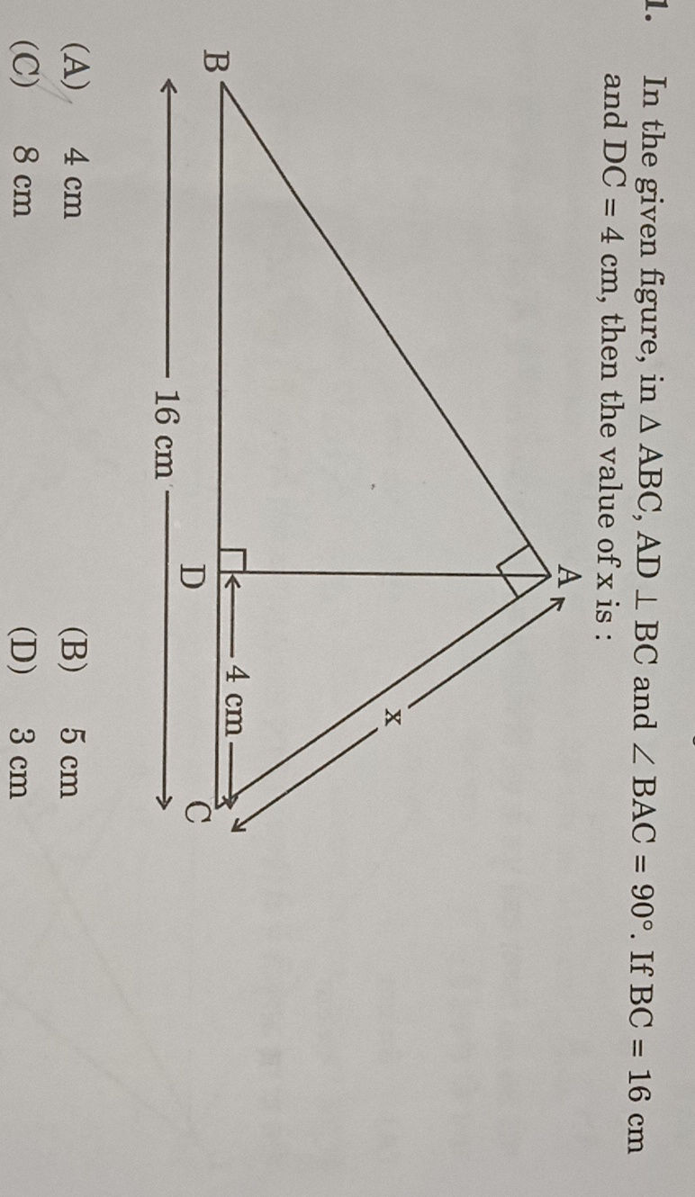 1. In the given figure, in $ ABC$, $AD | StudyX