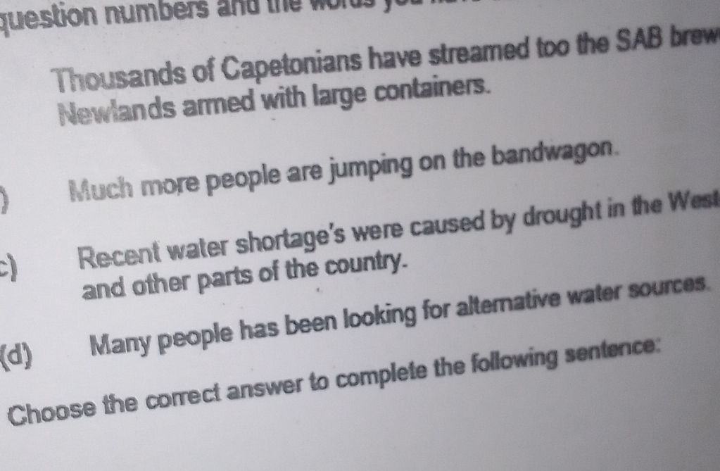 Thousands of Capetonians have streamed too | StudyX