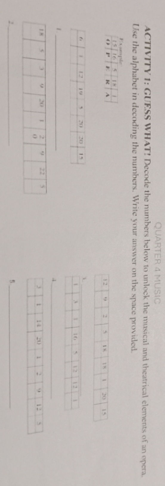 ACTIVITY 1: GUESS WHAT! Decode the numbers | StudyX