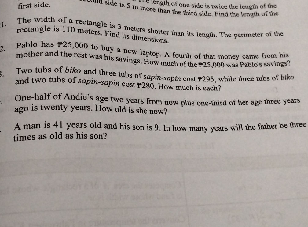 1. The width of a rectangle is 3 meters | StudyX