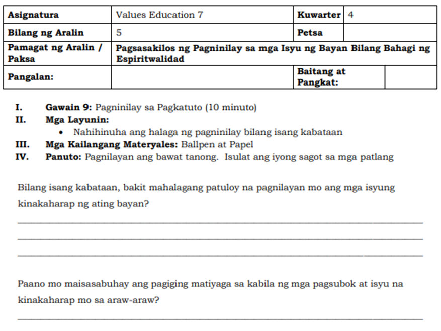Bilang isang kabataan, bakit mahalagang | StudyX