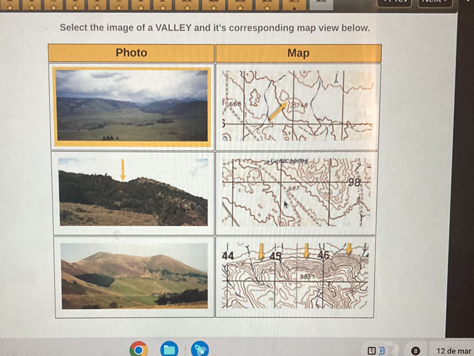 Select the image of a VALLEY and it's | StudyX