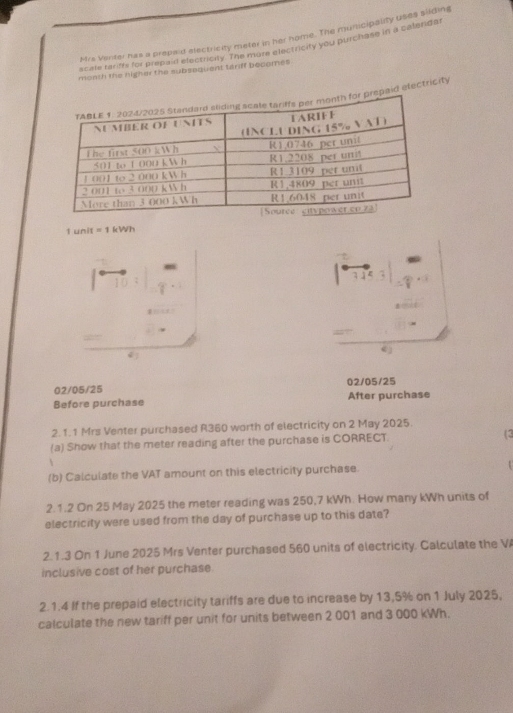 TABLE 1. 2024/2025 Standard sliding scale | StudyX